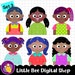 Back to School Girls Clipart, Happy Girls Faces Clipart for Kids ...