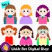Back to School Girls Clipart, Happy Girls Faces Clipart for Kids ...