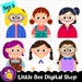 Back to School Girls Clipart, Happy Girls Faces Clipart for Kids ...
