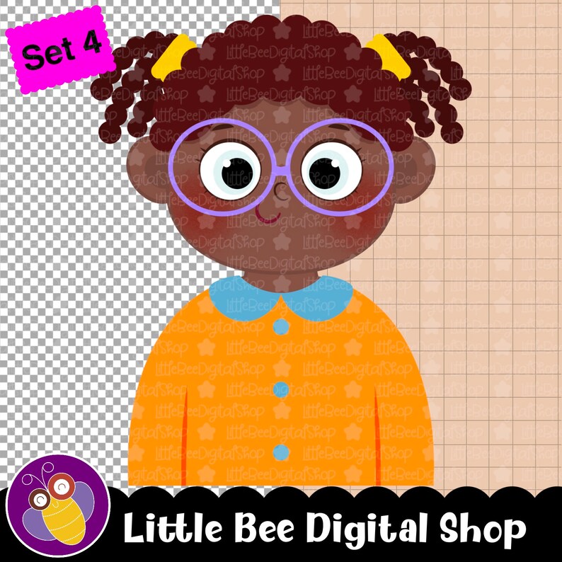 Kids Clipart, Happy Girls Faces Emotions Clipart for Kids, Feeling ...