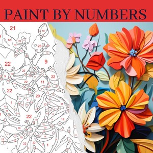 Floral Paint by Number Kit, DIY Flower Painting for Adults, Relaxing ...