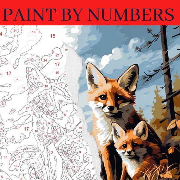 Paint by Number Fox - Etsy
