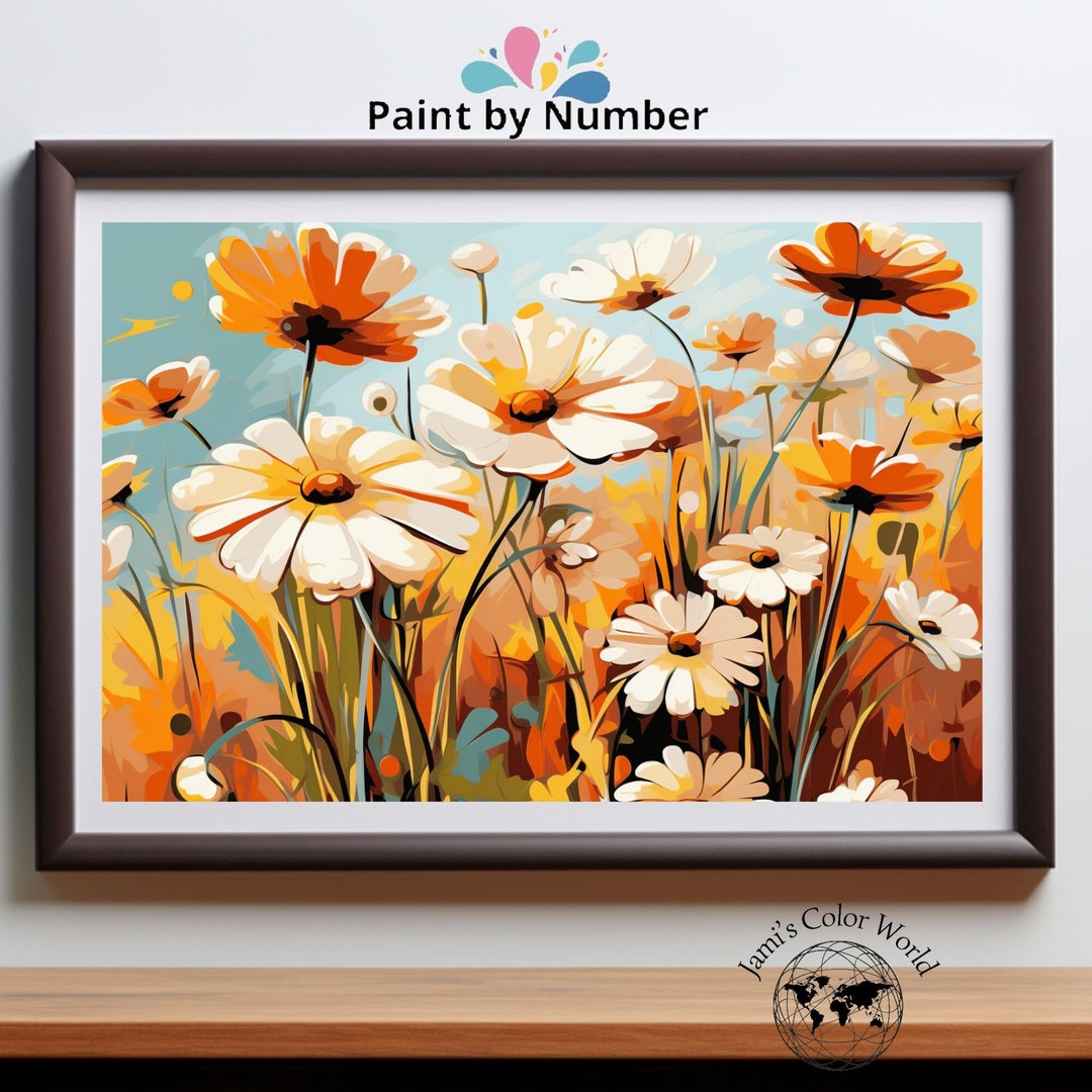 Floral Paint by Number Kit, DIY Flower Painting for Adults, Relaxing ...