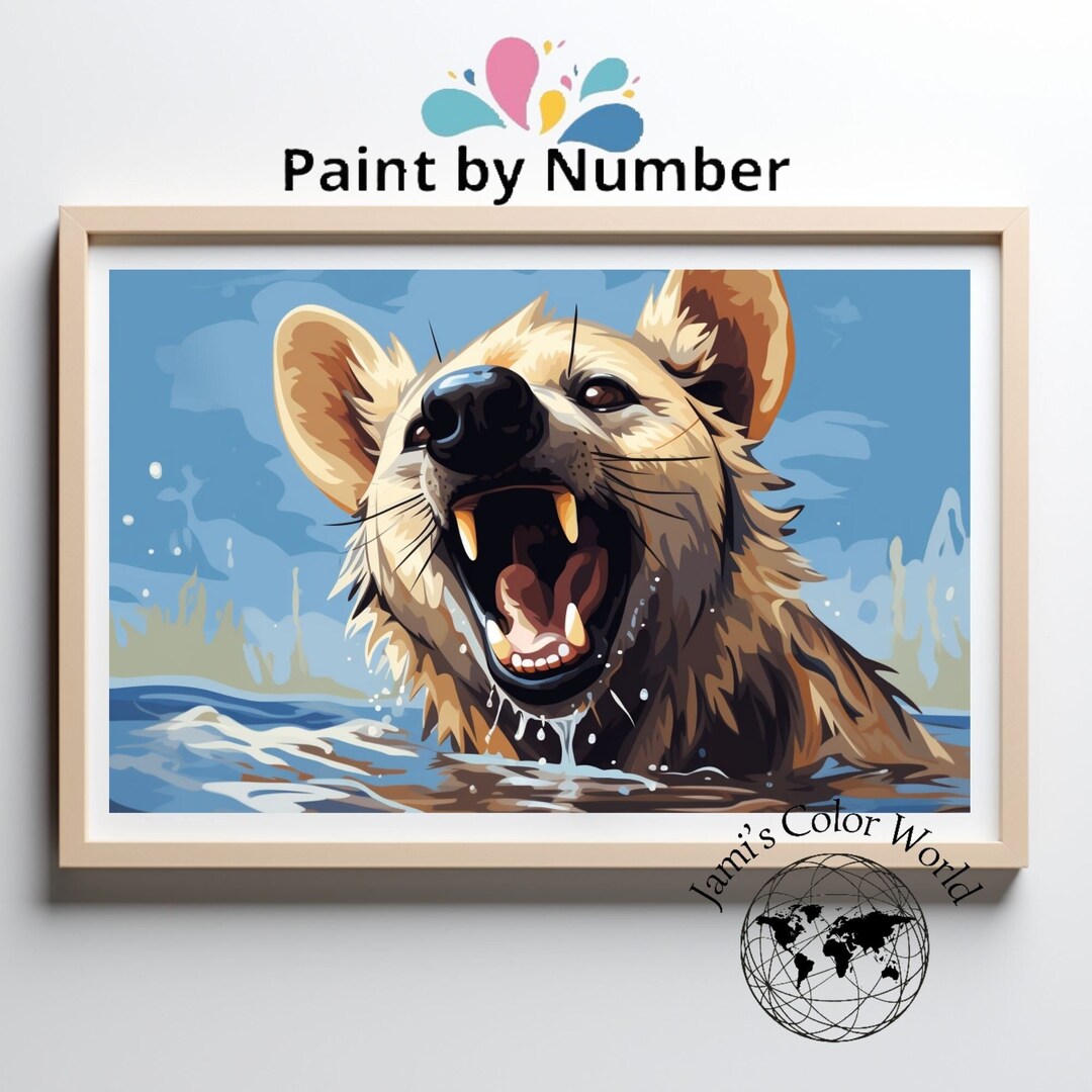 Hyena Paint by Number Kit, Animal Painting Kit, Adult Color by Number ...