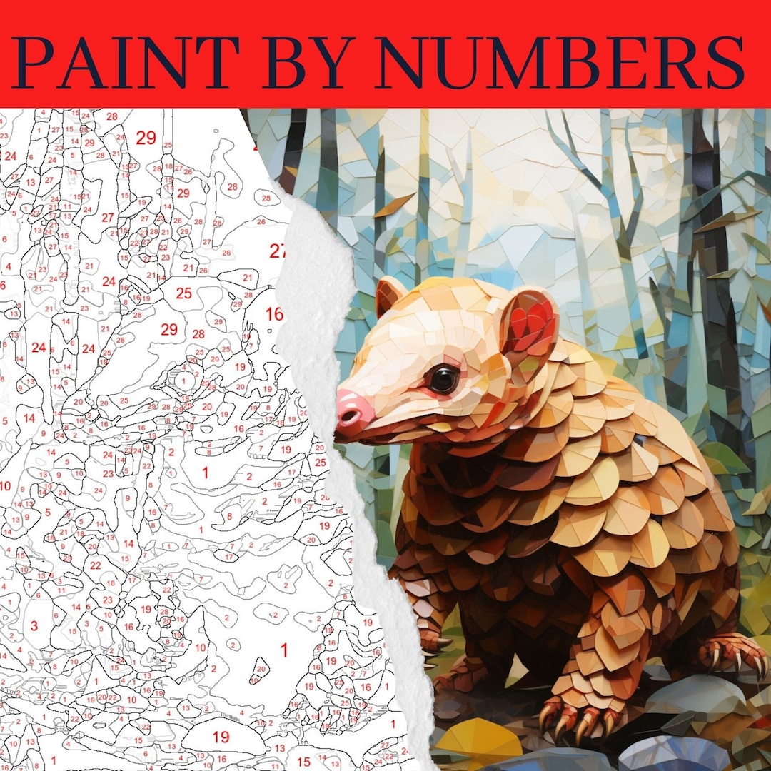 Pangolin Paint by Number Kit, Animal Painting Kit, Adult Color by ...