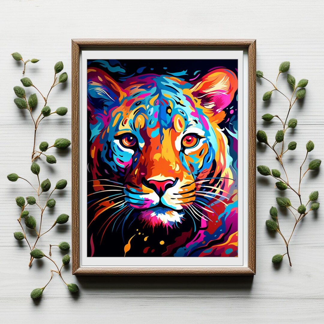 Leopard Paint by Number Kit, Animal Painting Kit, Color by Number ...