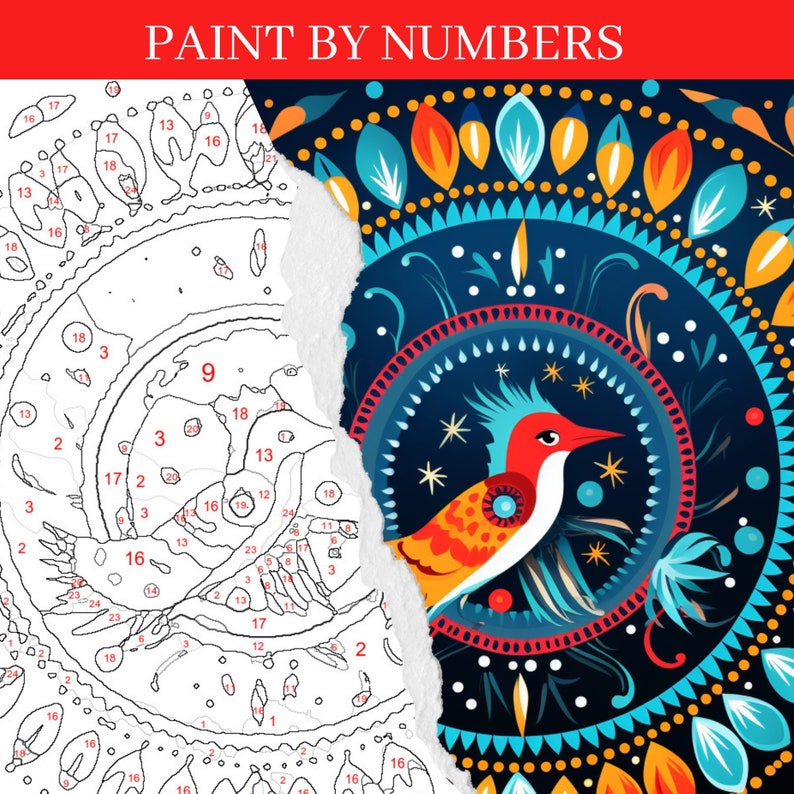 Paint by Number Kit, Mandala Painting Kit, Acrylic Paint Set, Adult ...