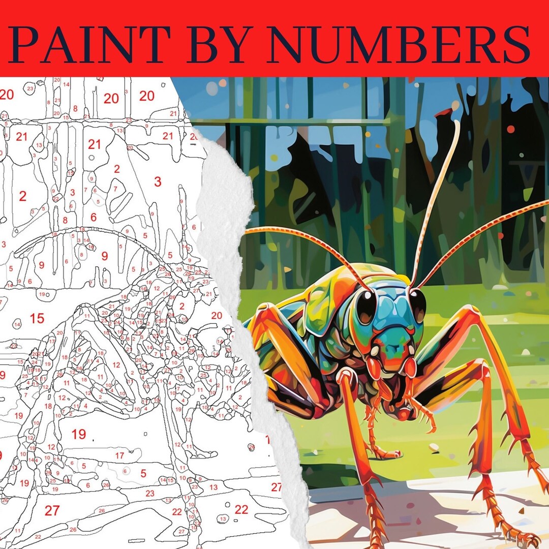 Cricket Paint by Number Kit, Animal Painting Kit, Adult Color by Number ...