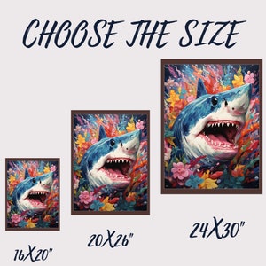 Shark Paint by Number Kit, Animal Painting Kit, Adult Color by Number ...