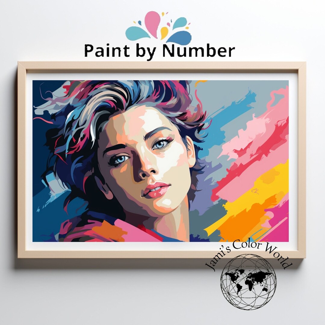 Elegant Female Face Paint by Number Kit, Easy Color by Number, Relaxing ...