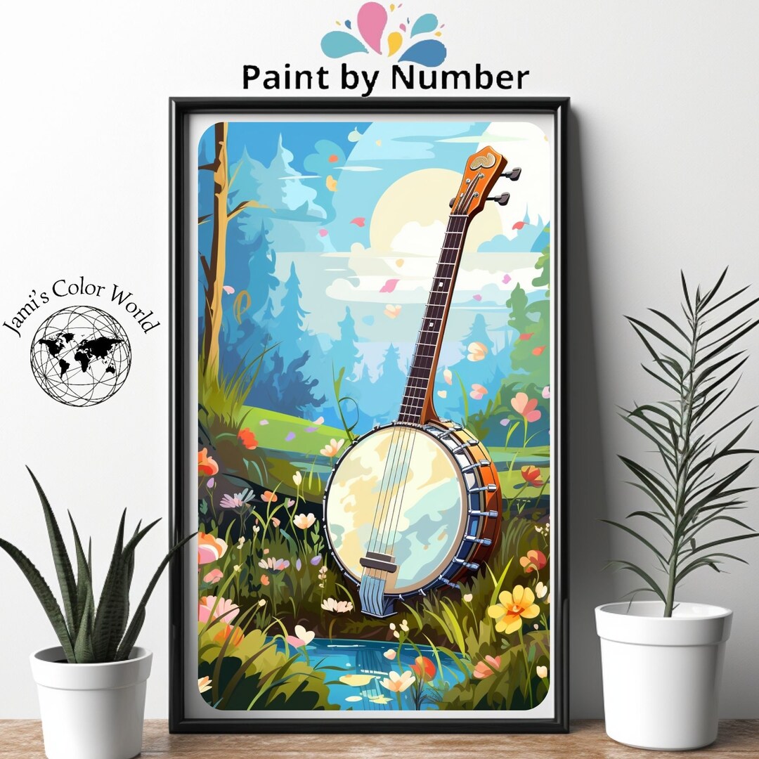 Banjo Paint by Number Kit, DIY Musical Art, Numbered Painting Set for ...