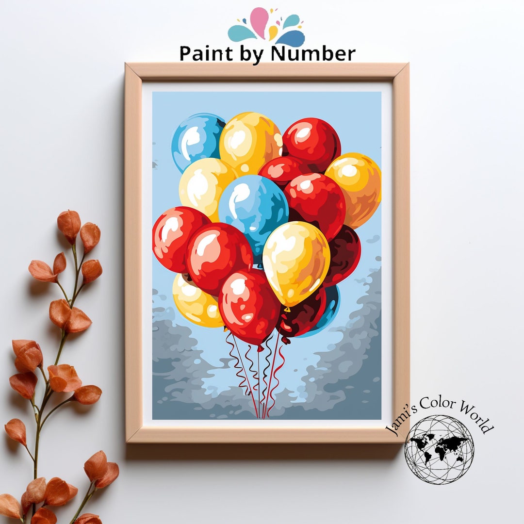 Colorful Balloons Paint by Number Kit, Landscape DIY Painting, Adult ...