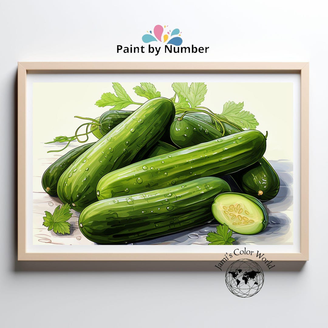 Paint by Number Cucumber Art Kit, Easy Canvas Painting for Adults ...
