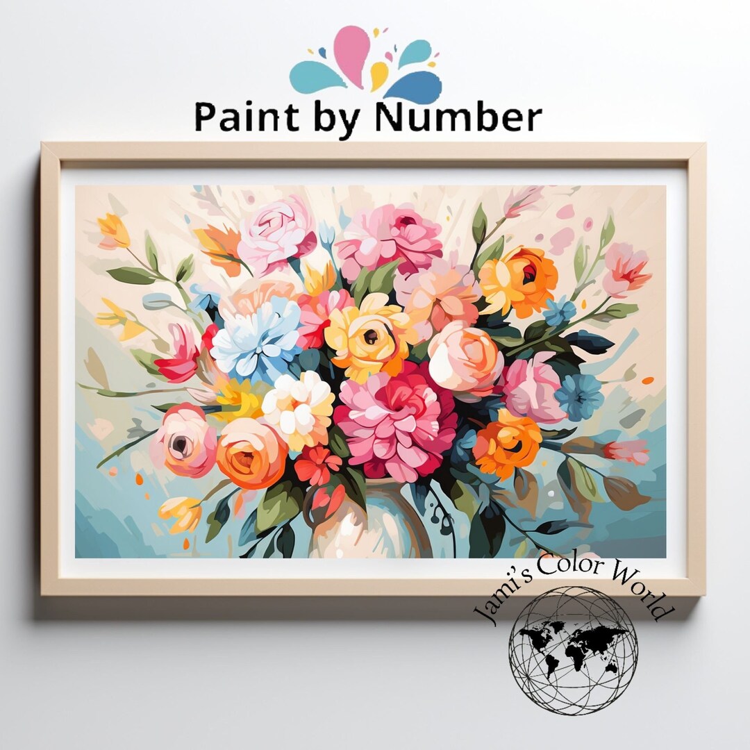 Floral Paint by Number, Flower Painting Kit, Adult Color by Number, DIY ...