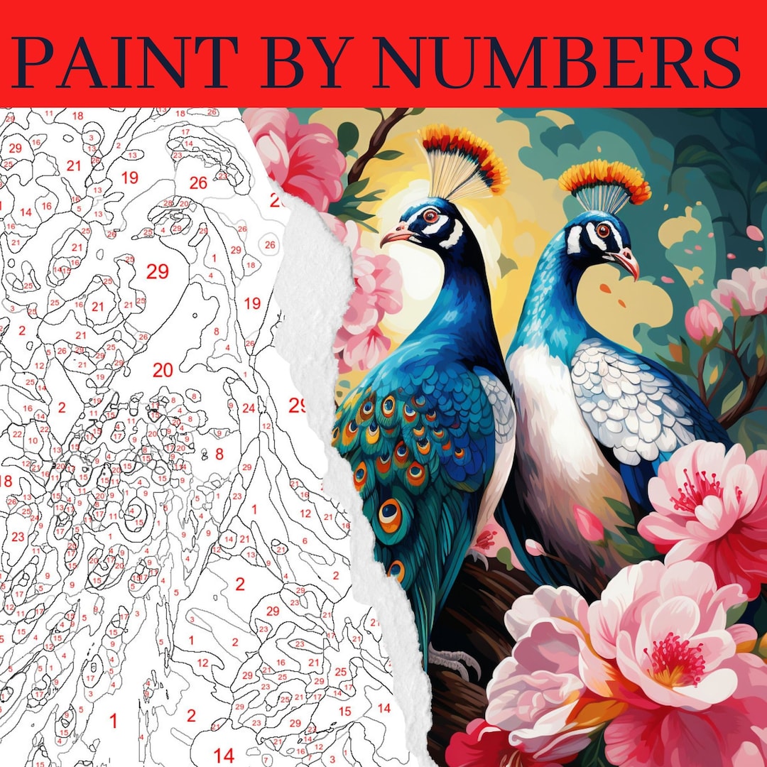 Peacock Paint by Number Kit, Animal Painting Kit, Color by Number ...