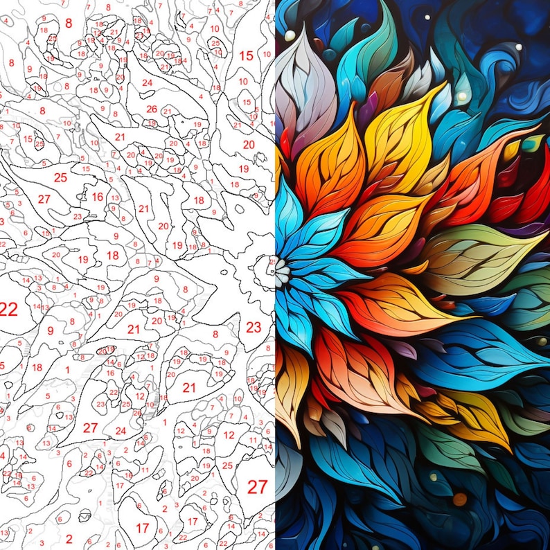 Paint by Number Kit, Mandala Painting Kit, Acrylic Paint Set, Adult ...