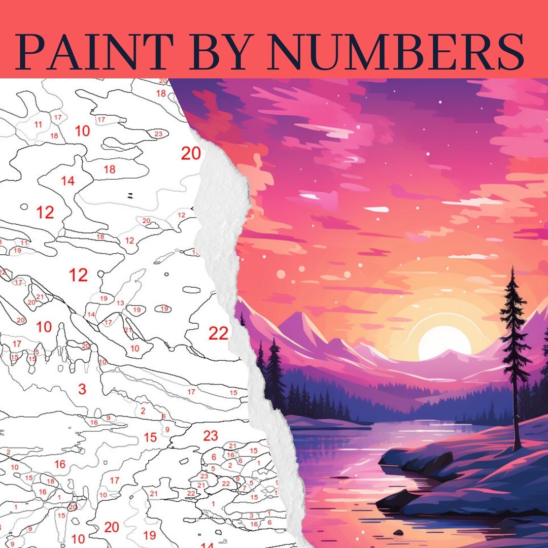 Northern Lights Paint by Number Kit, Landscape Painting Kit, Adult ...