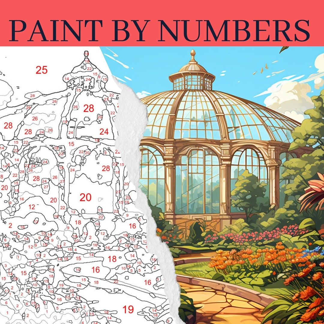 Garden Paint by Number Kit, Landscape Painting Kit, Adult Color by ...