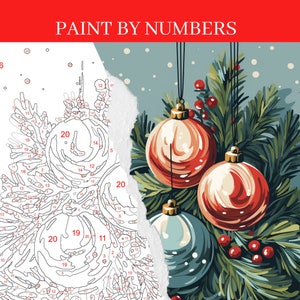 Christmas Paint by Number Kit, Colorful Christmas Baubles, Easy DIY ...