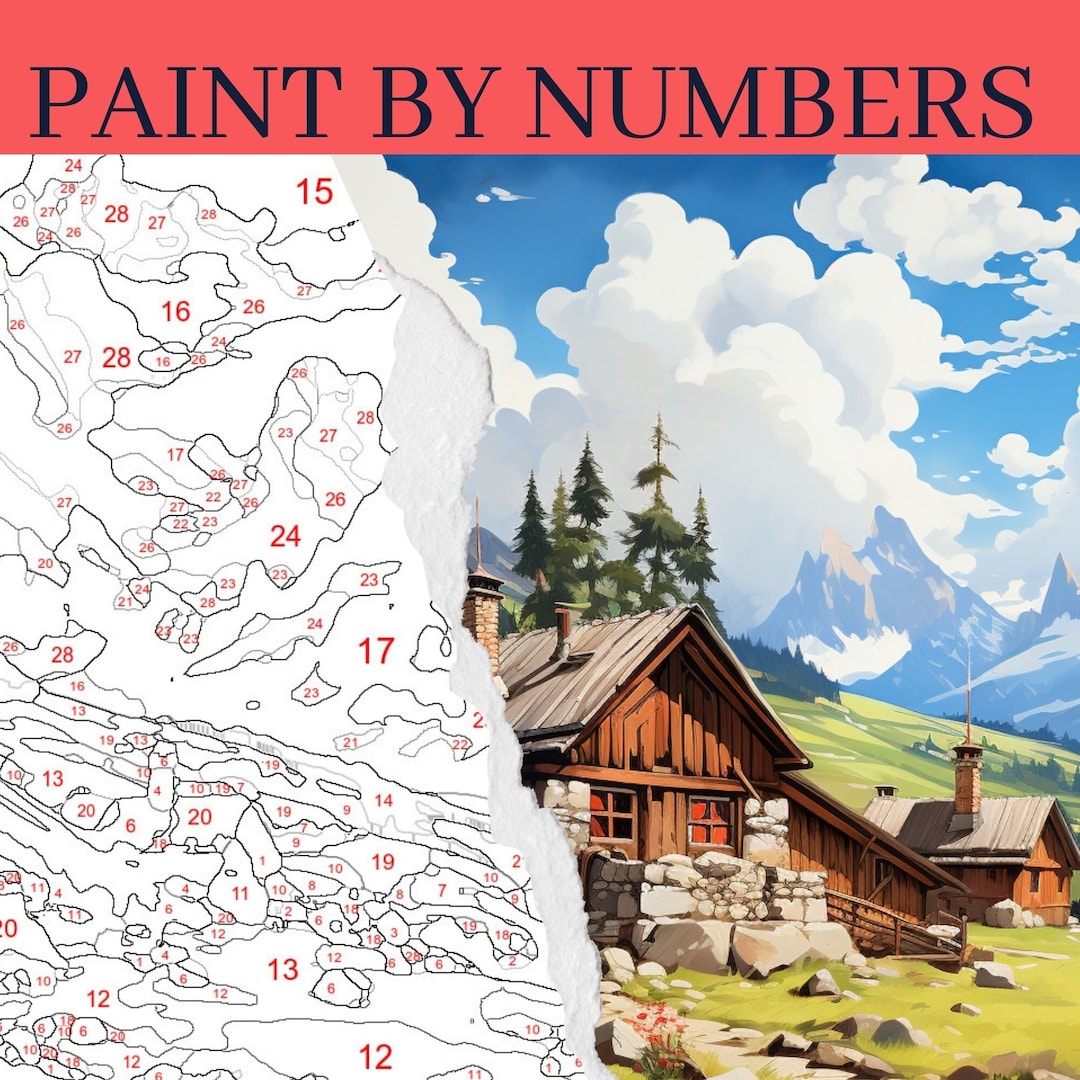 Mountain Paint by Number Kit, Landscape Painting Kit, Adult Color by ...