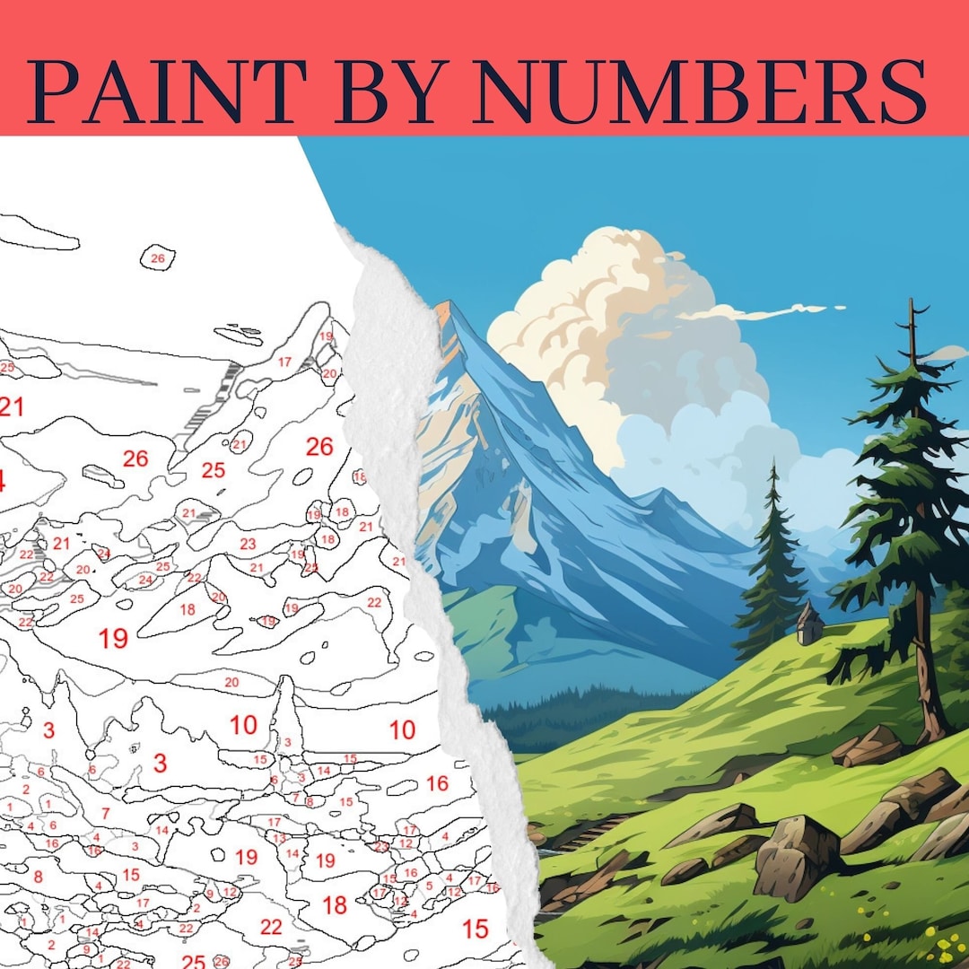Mountain Paint by Number Kit, Landscape Painting Kit, Adult Color by ...