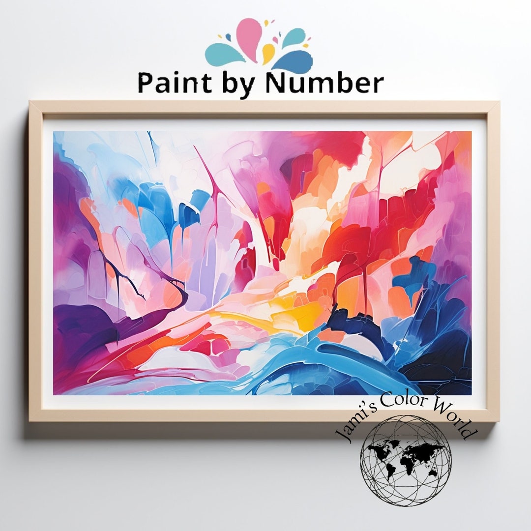 Paint by Number Kit, Abstract Painting Diy, Adult Color by Number, DIY ...