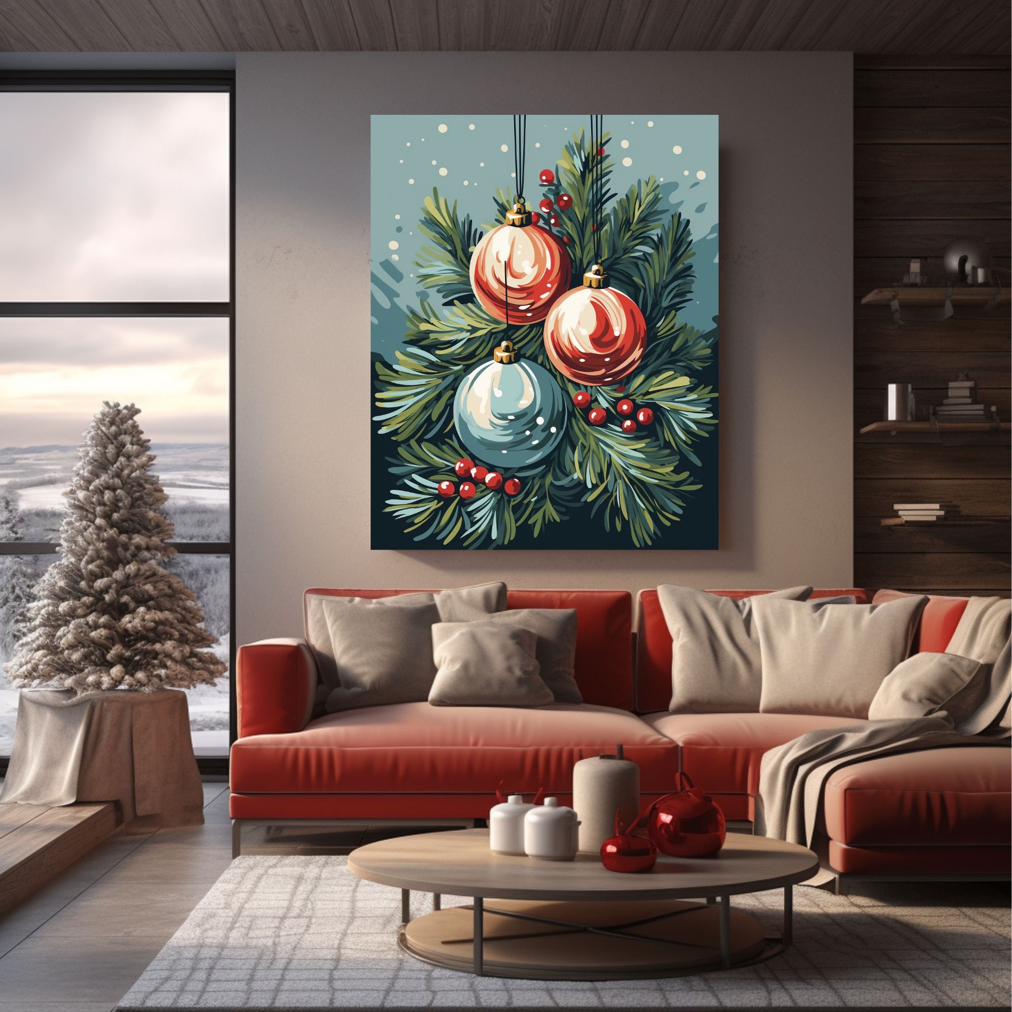 Christmas Paint by Number Kit, Colorful Christmas Baubles, Easy DIY ...