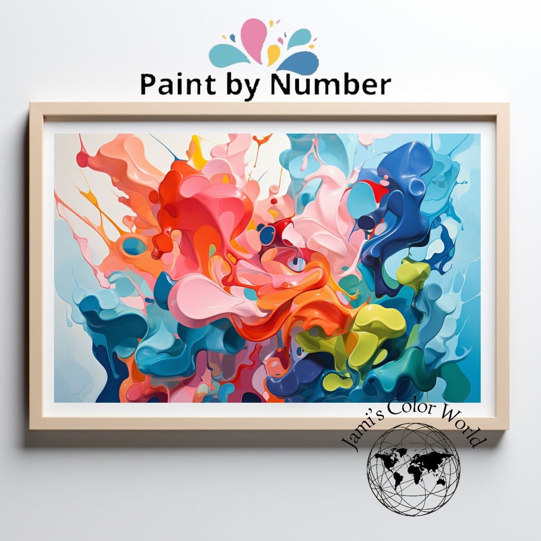 Paint by Number Kit, Abstract Painting Diy, Adult Color by Number, DIY ...