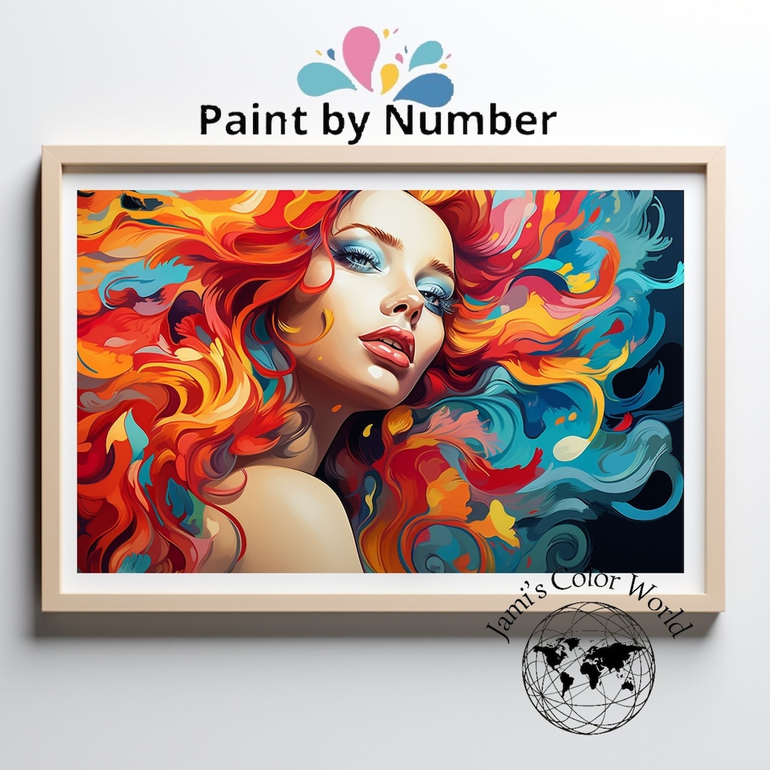 Elegant Female Face Paint by Number Kit, Easy Color by Number, Relaxing ...