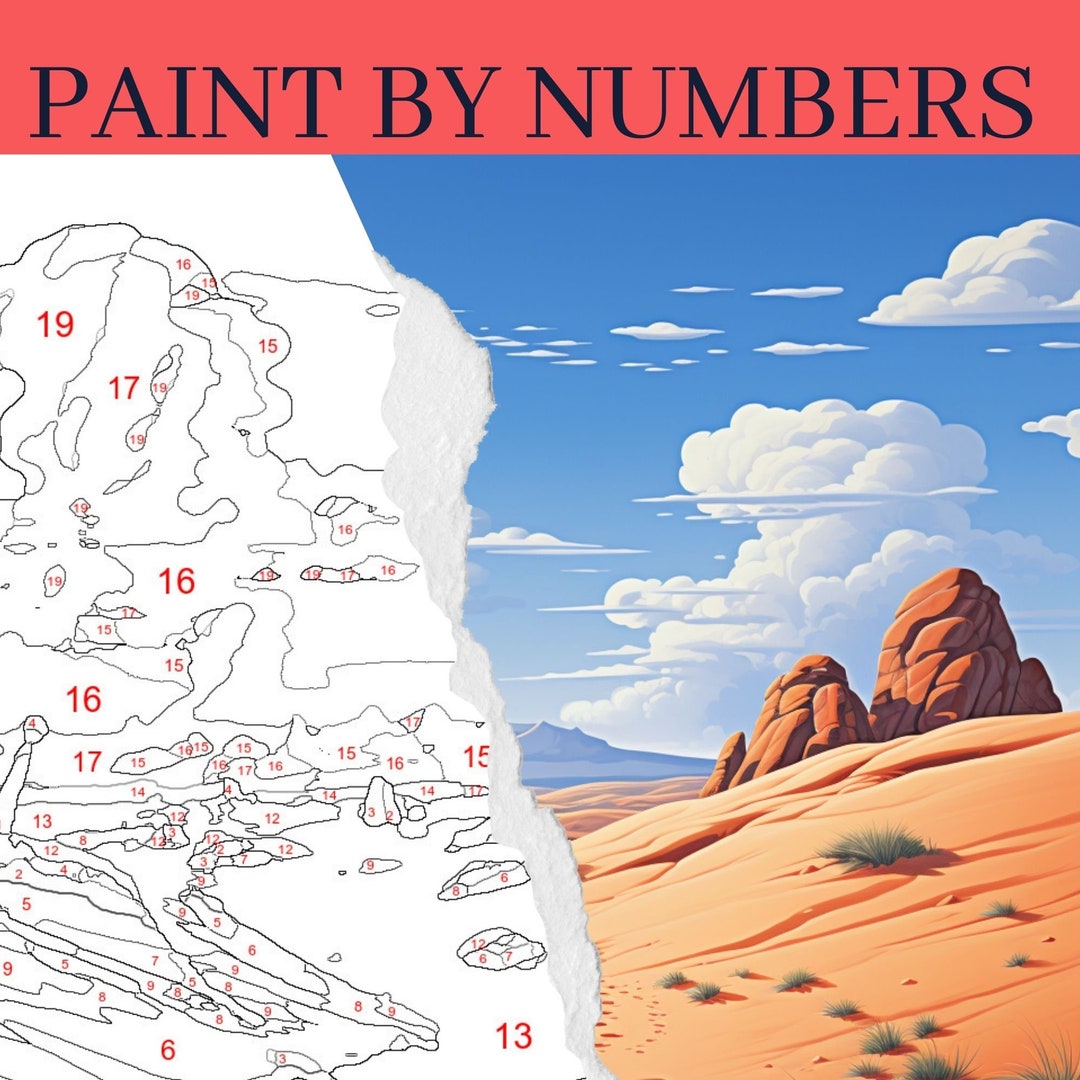 Desert Paint by Number Kit, Landscape Painting Kit, Adult Color by ...