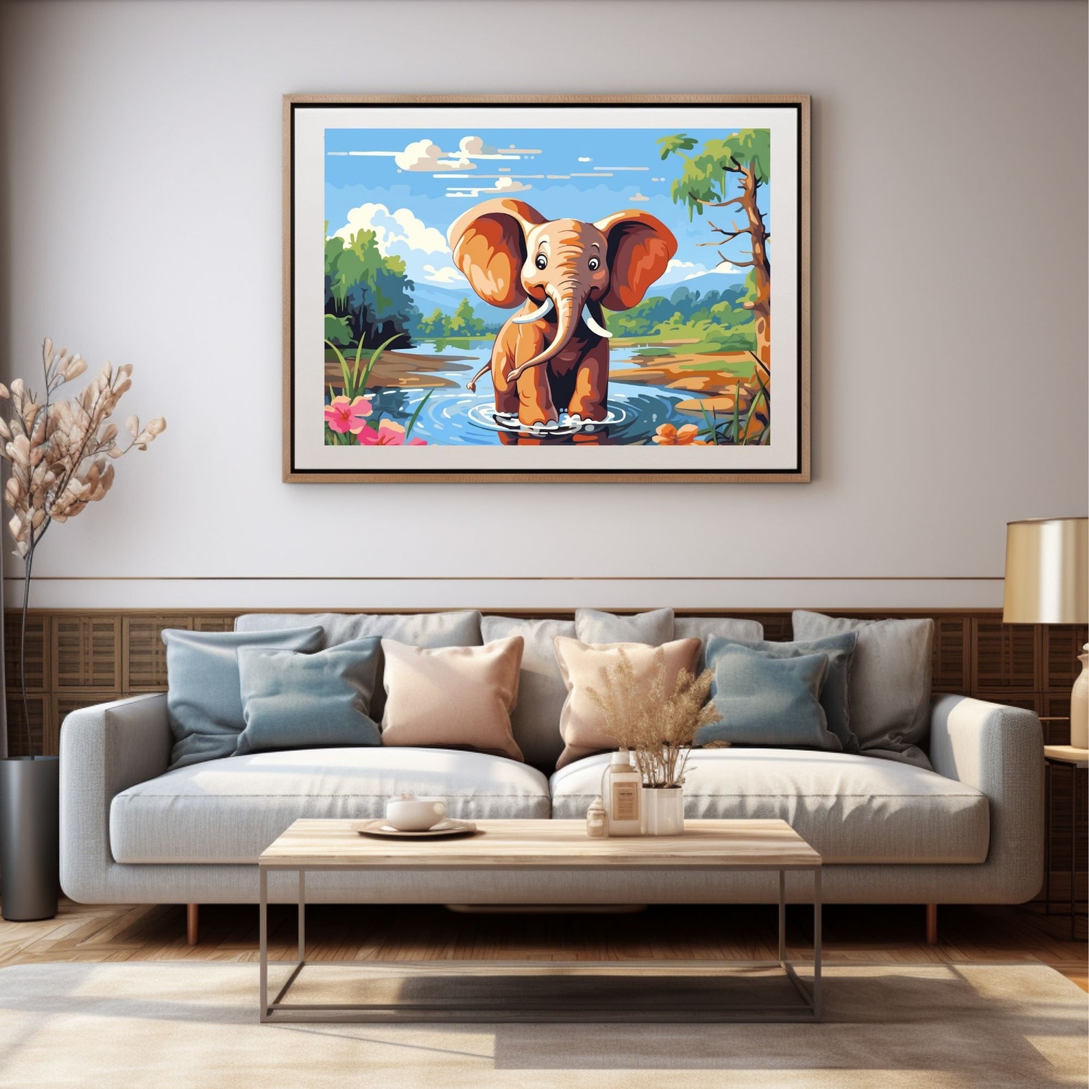 Elephant Paint by Number Kit, Animal Painting Kit, Adult Color by ...