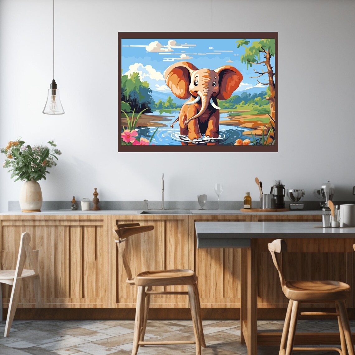 Elephant Paint by Number Kit, Animal Painting Kit, Adult Color by ...