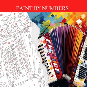 Accordion Paint by Number Kit, DIY Musical Art, Numbered Painting Set ...