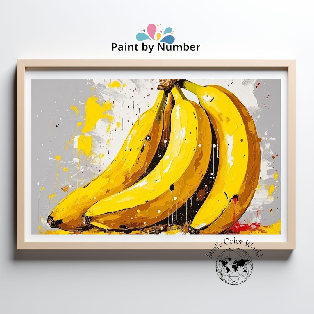Paint by Number Golden Bananas Art Kit, Easy Canvas Painting for Adults ...