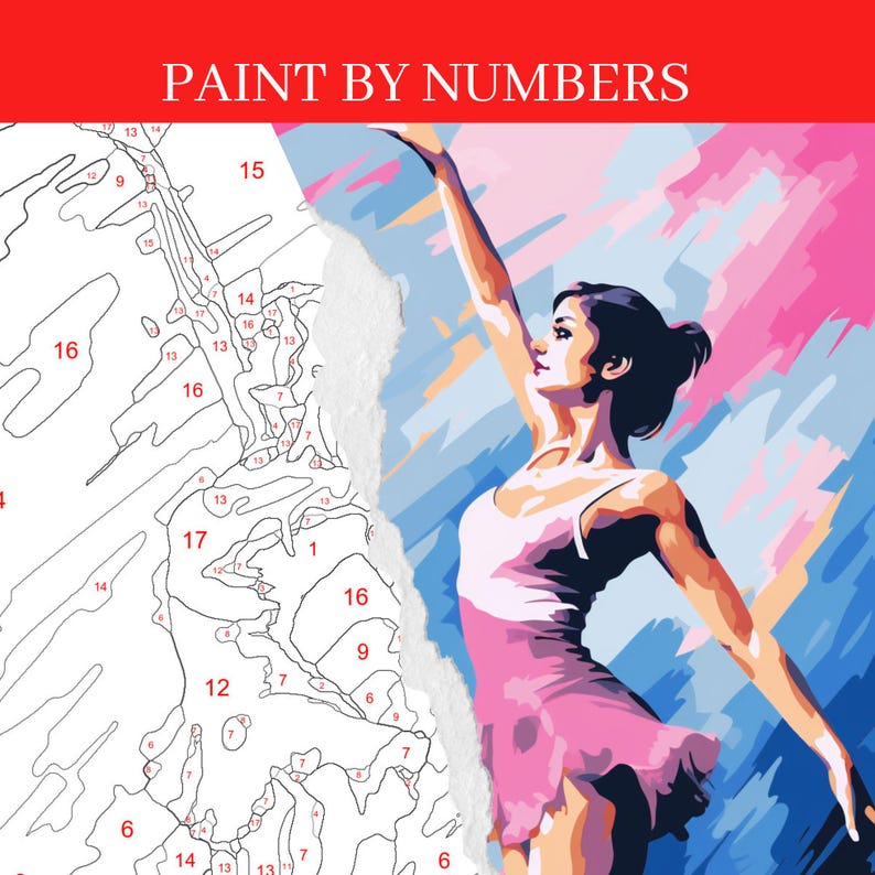 Dancer Paint by Number Kit, Sport Painting Kit, Adult Color by Number ...