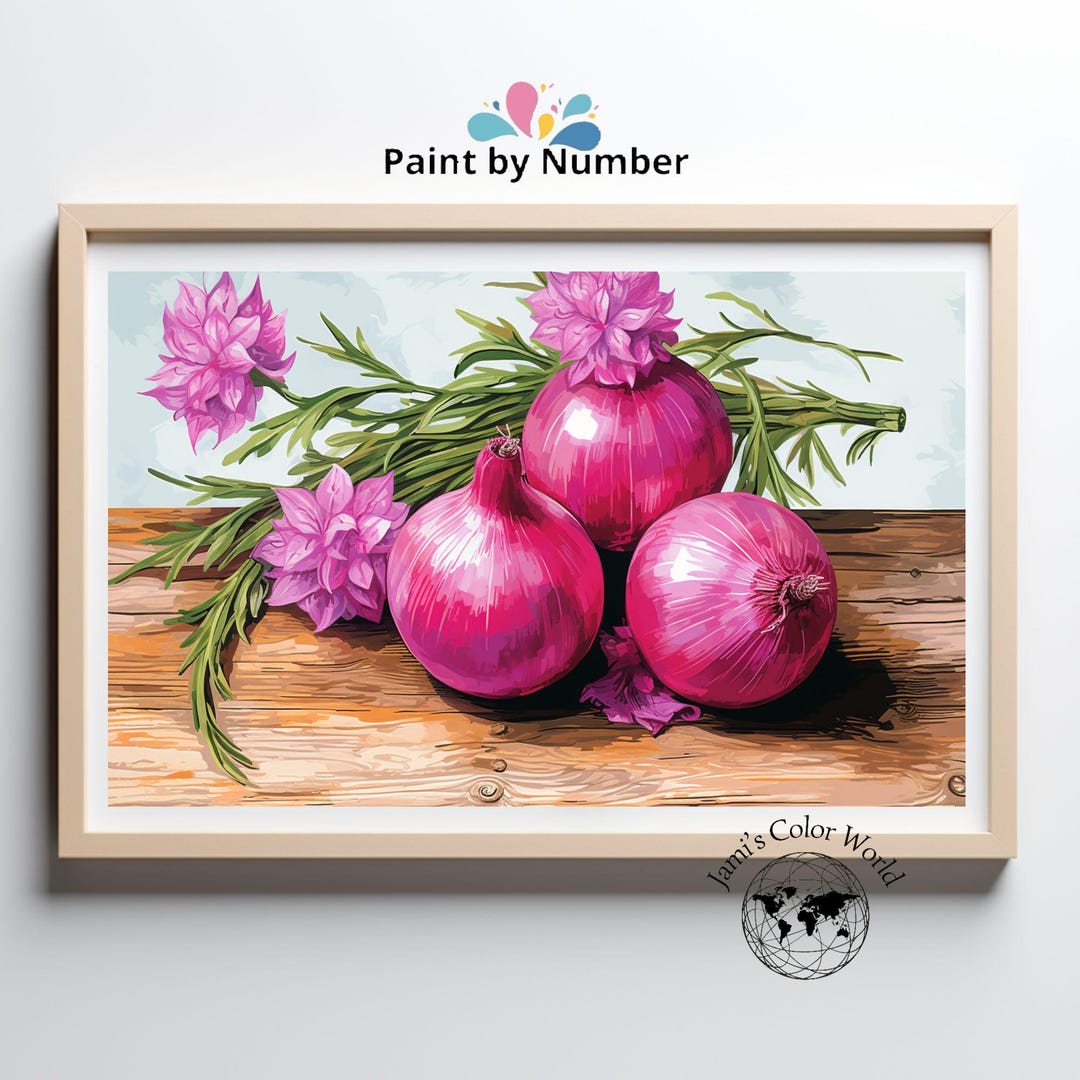 Paint by Number Red Onions Art Kit, Easy Canvas Painting for Adults ...