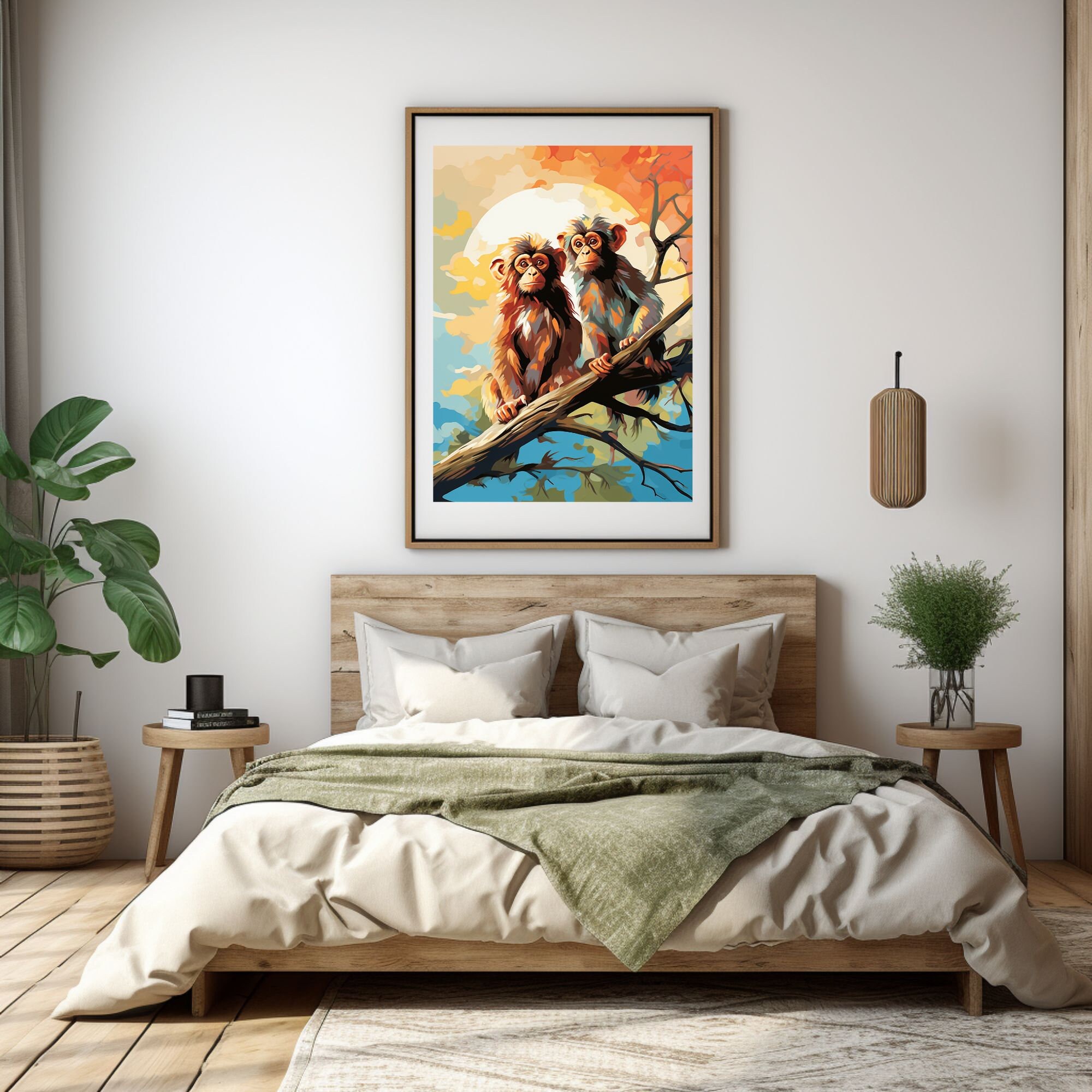 Monkey Paint by Number Kit, Animal Painting Kit, Adult Color by Number ...