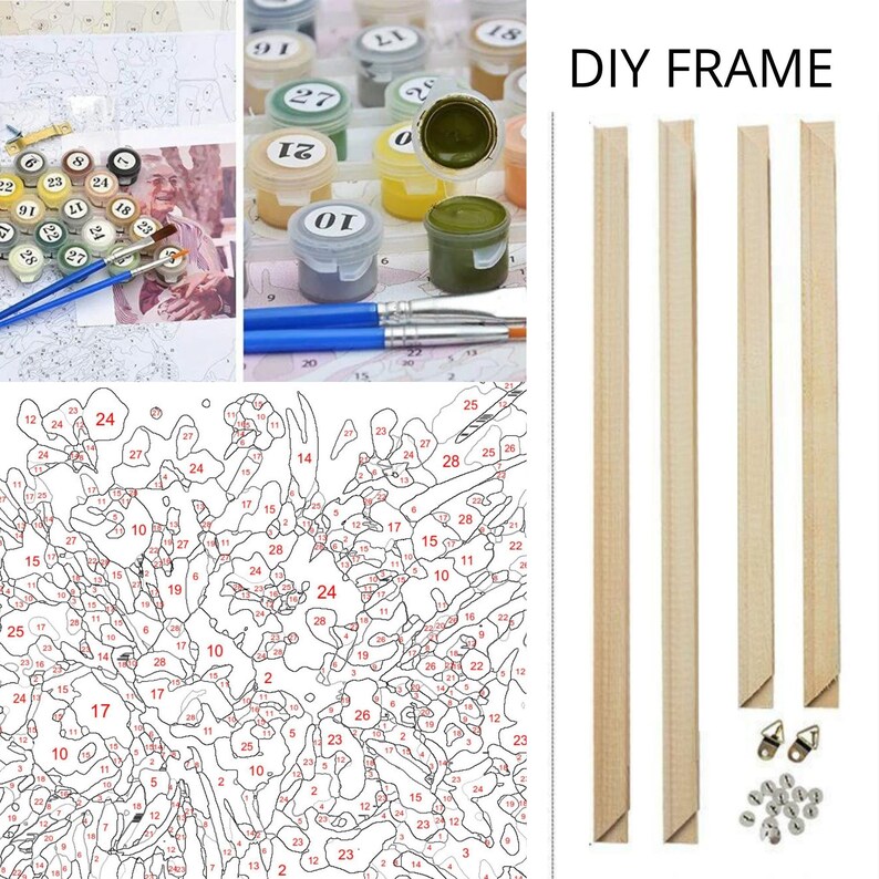 Monkey Paint by Number Kit, Animal Painting Kit, Adult Color by Number ...