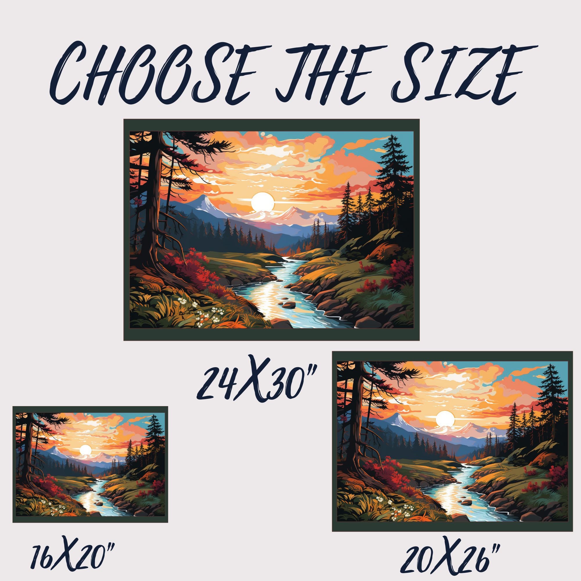 Countryside Paint by Number Kit, Landscape Painting Kit, Adult Color by ...