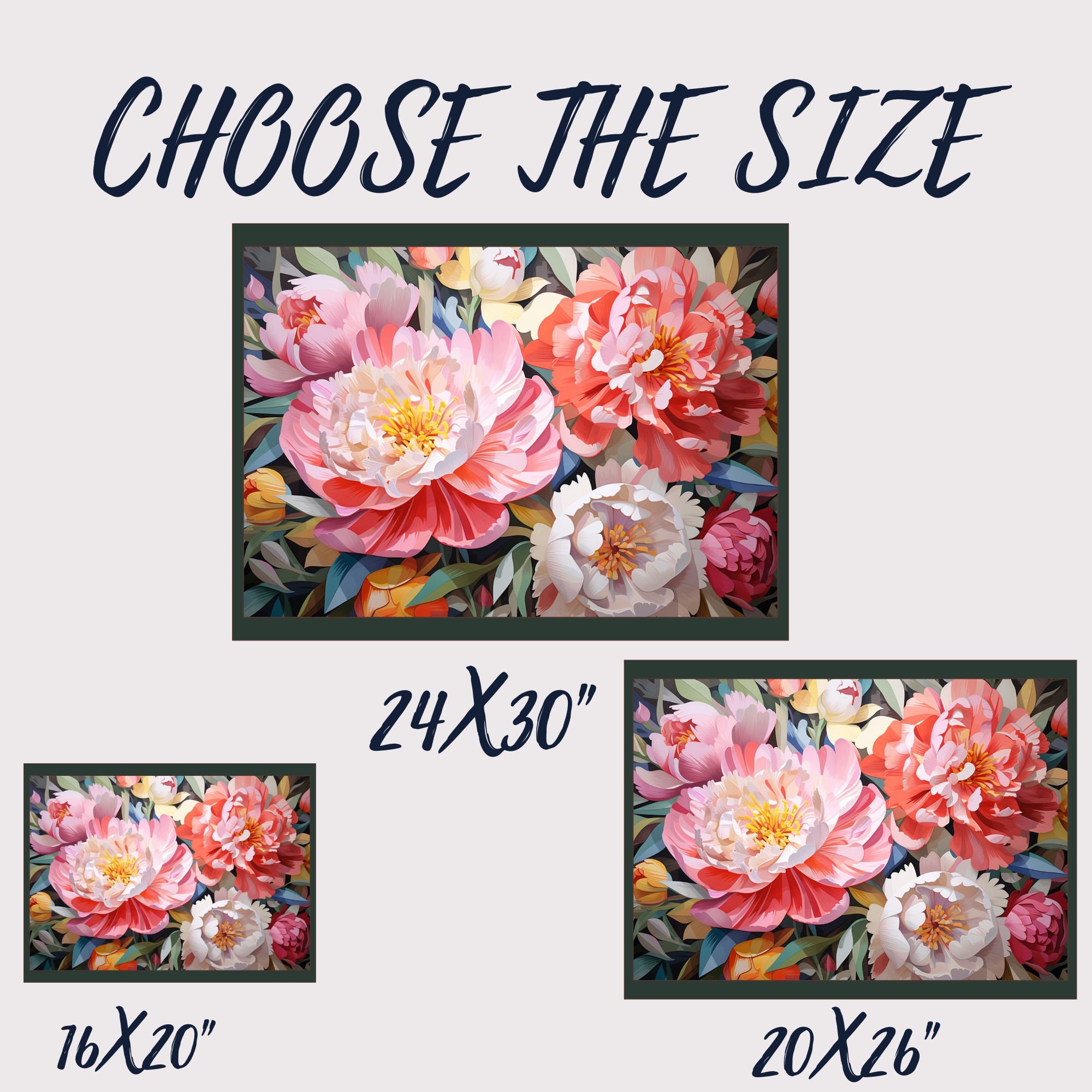 Peony Paint by Number, Flower Painting Kit, Adult Color by Number, DIY ...