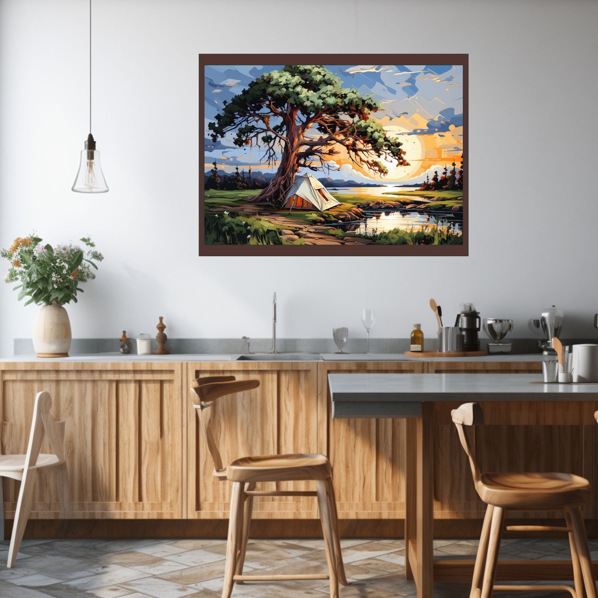 Tent Paint by Number Kit, Landscape Painting Kit, Adult Color by Number ...