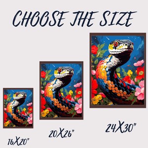 Snake Paint by Number Kit, Animal Painting Kit, Adult Color by Number ...