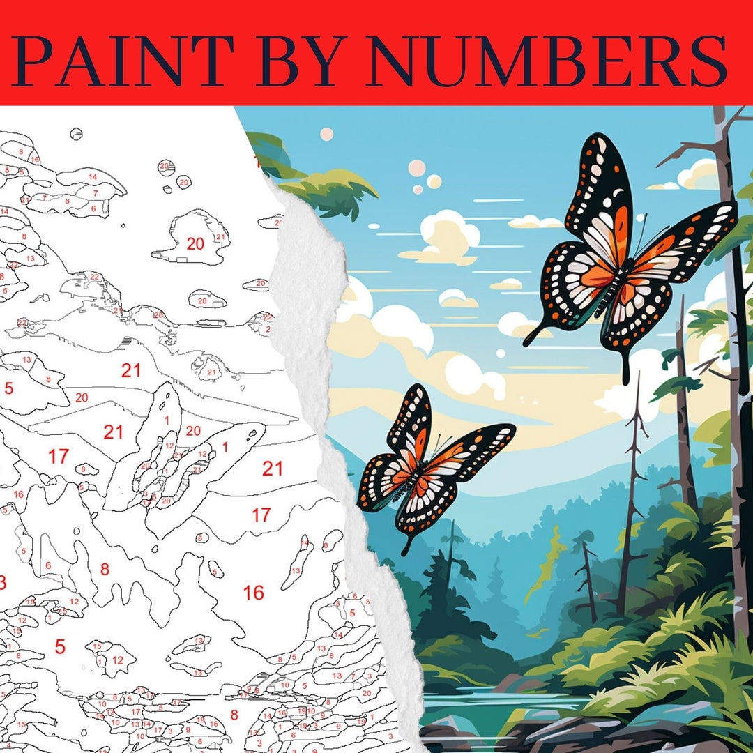 Butterfly Paint by Number Kit, Animal Painting Kit, Color by Number ...