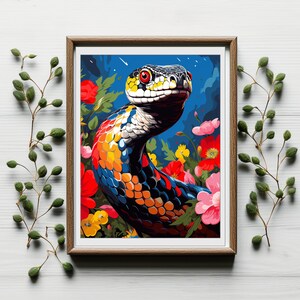 Snake Paint by Number Kit, Animal Painting Kit, Adult Color by Number ...