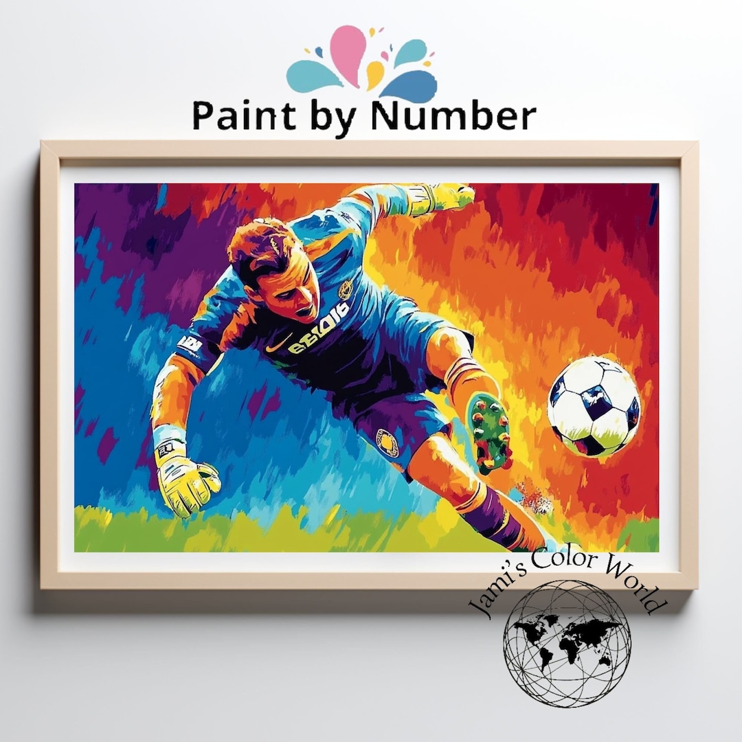 Football Paint by Number Kit, Sport Painting, Color by Number, DIY ...
