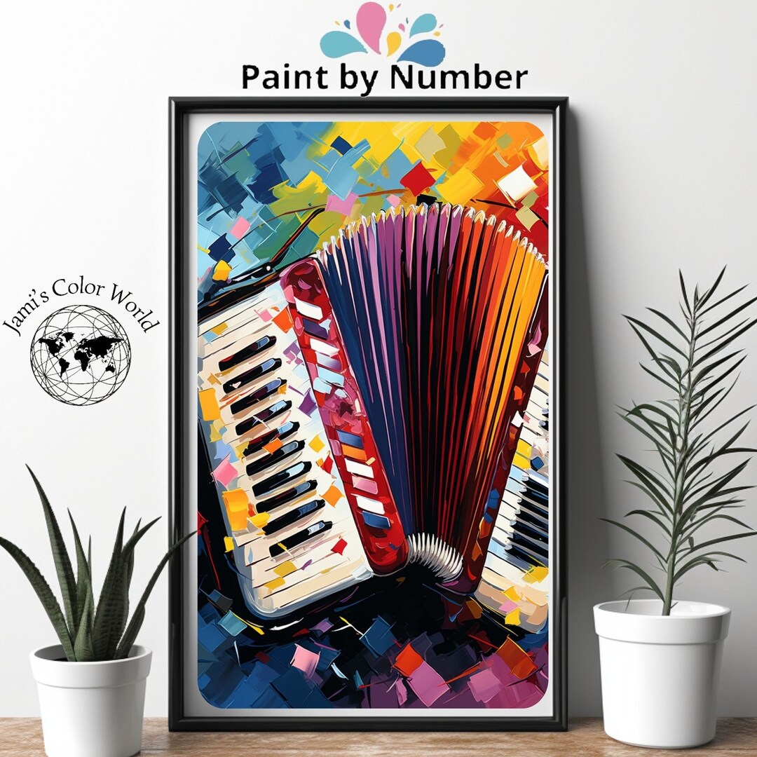 Accordion Paint by Number Kit, DIY Musical Art, Numbered Painting Set ...
