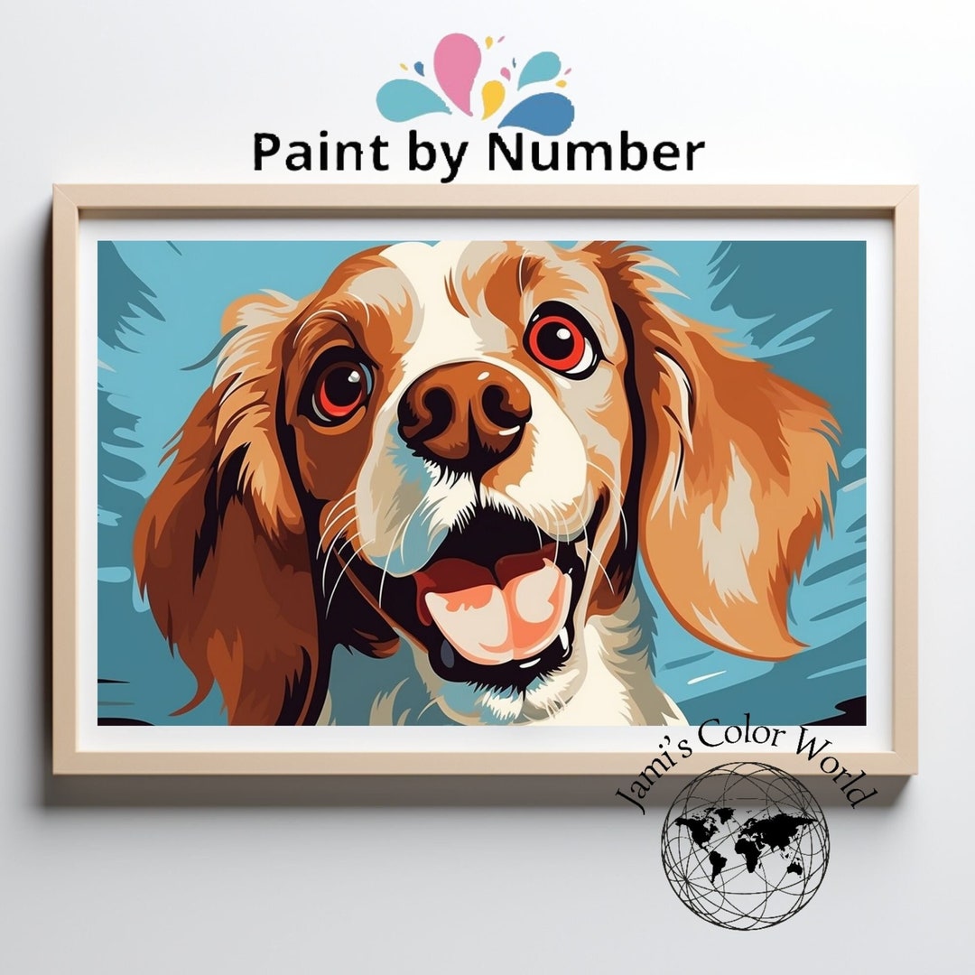 Dog Paint by Number Kit, Animal Painting Kit, Color by Number, Adult ...