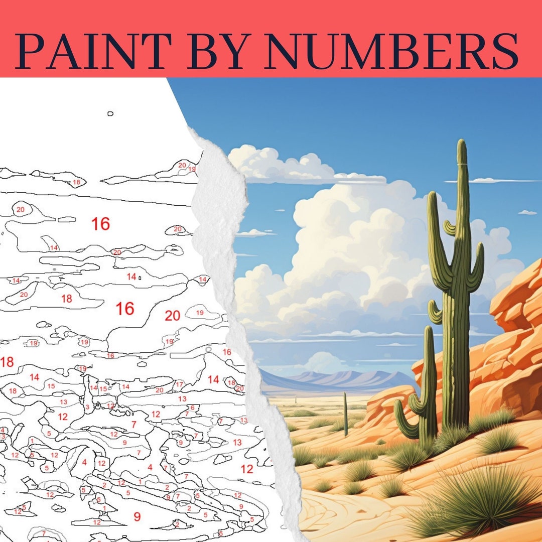 Desert Paint by Number Kit, Landscape Painting Kit, Adult Color by ...