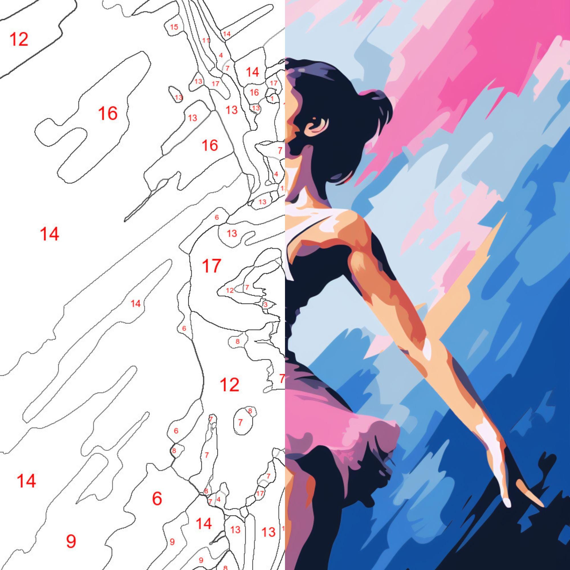 Dancer Paint by Number Kit, Sport Painting Kit, Adult Color by Number ...