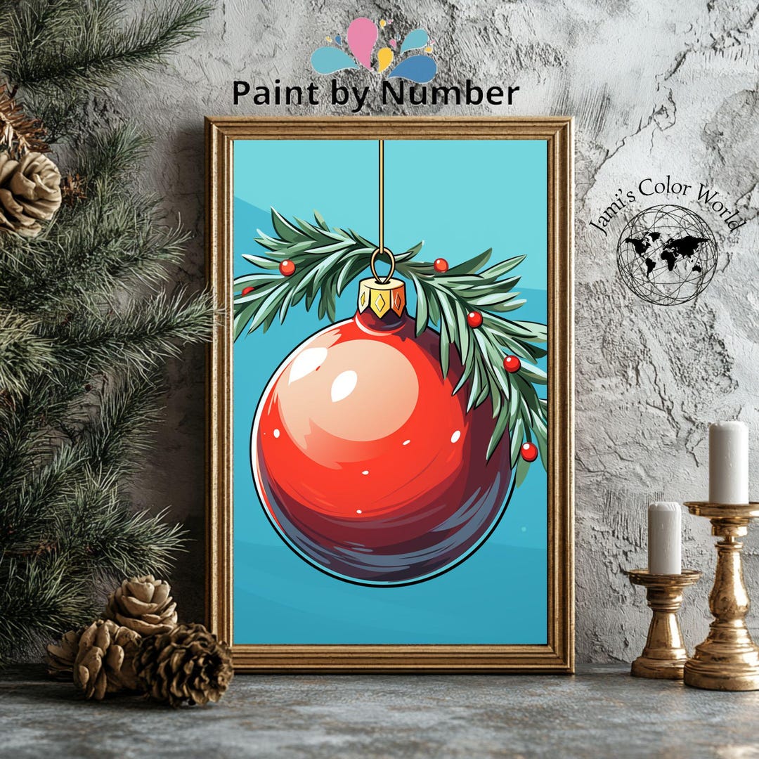 Christmas Paint by Number Kit, Colorful Christmas Baubles, Easy DIY ...
